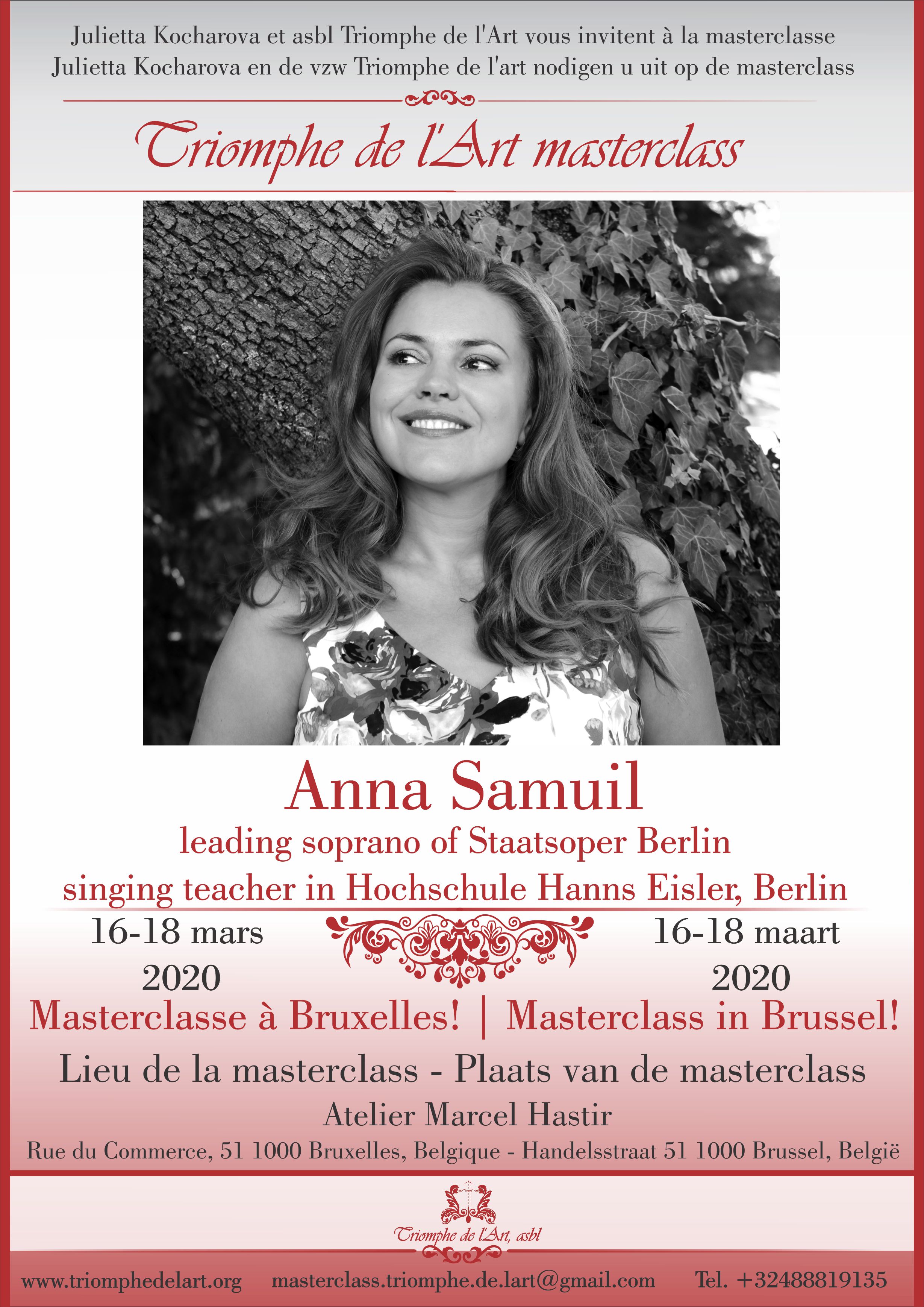 Vocal masterclass of Anna Samuil March 2020 - Triomphe de l'Art asbl